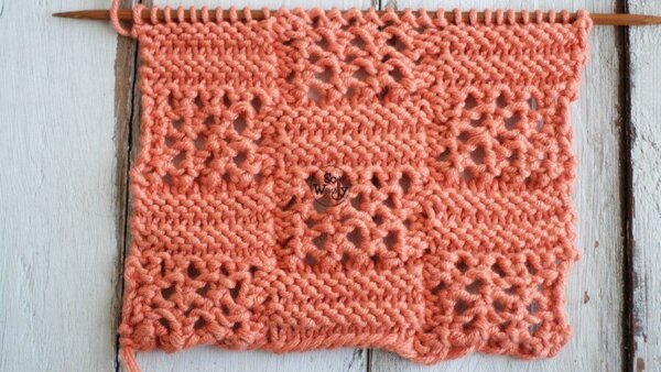 How to knit Lace Squares, step by step: Great for wraps! | So Woolly