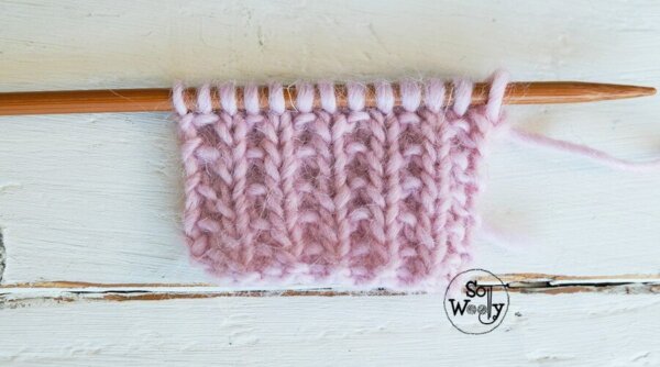 Mock Rib knitting stitch: A two-row repeat easy pattern - So Woolly ...
