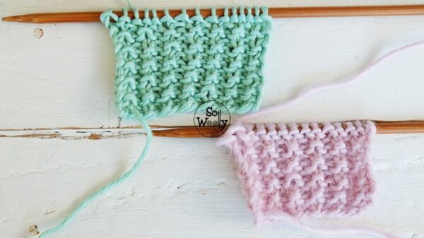 Mock Rib knitting stitch: A two-row repeat easy pattern - So Woolly | So Woolly