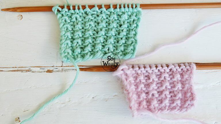 Mock Rib knitting stitch: A two-row repeat easy pattern - So Woolly ...