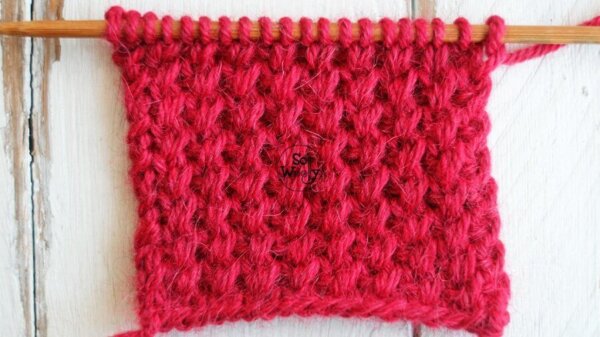 How to knit the Cross stitch: A two-row repeat pattern - So Woolly | So Woolly