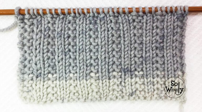Horizontal slipped stitch: A reversible, two-row repeat knitting ...