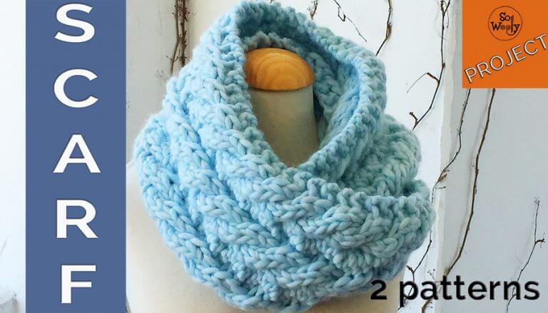 Unisex scarf knitted in Reversible Rope stitch - Cable Lesson 2 - So ...