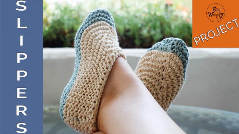 Easy slippers, a knitting pattern for beginners - So Woolly | So Woolly