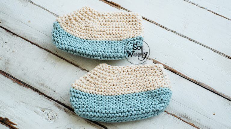 Easy slippers, a knitting pattern for beginners - So Woolly | So Woolly