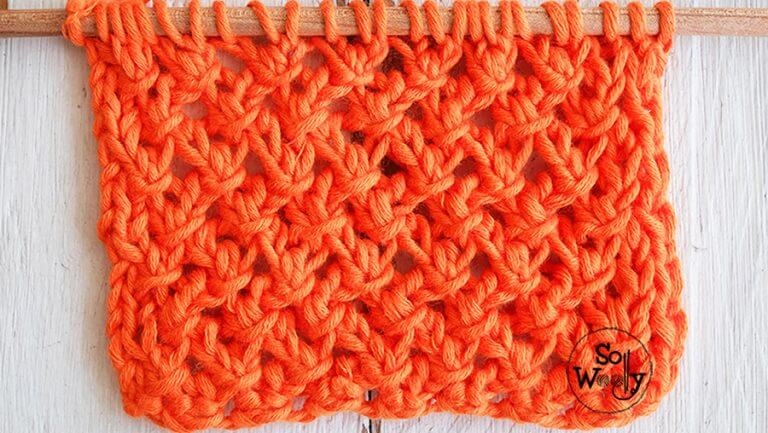 Lace Net knitting stitch pattern: Super easy and full of texture | So ...