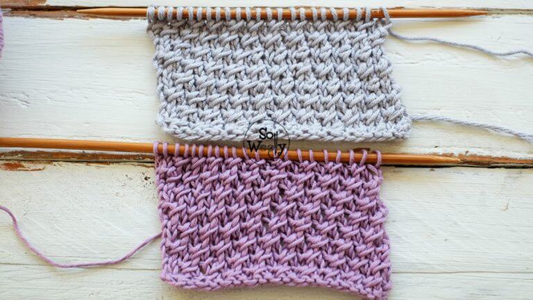 Cross stitch knitting pattern: For cowls, scarves and hats
