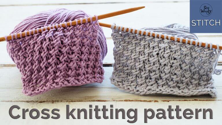 Cross stitch knitting pattern: For cowls, scarves and hats