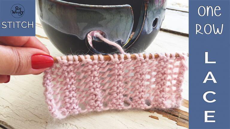 Herringbone Lace stitch: A one-row repeat knitting pattern for ...