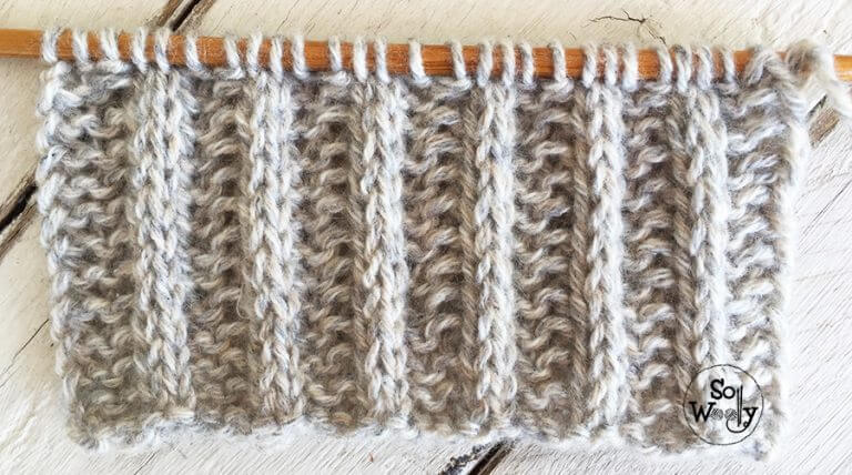 Double Slip-stitch Rib knitting pattern: 2 steps and 2 rows - So Woolly ...