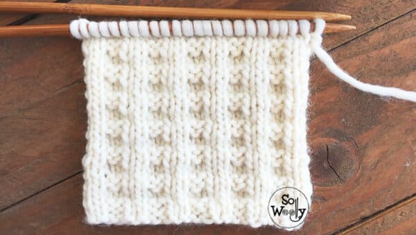 A version of the Waffle stitch knitting pattern ideal for beginners ...