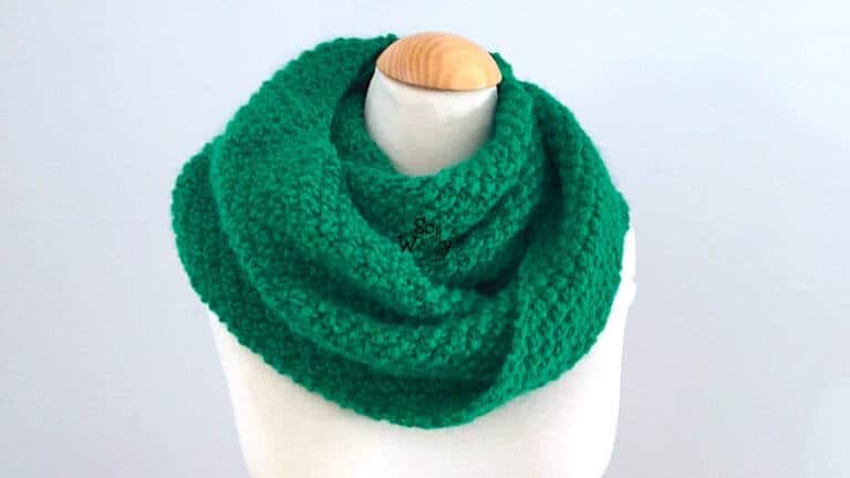 How to knit an Infinite Cowl in Irish Moss stitch