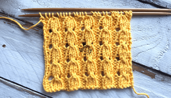 Snowdrops Eyelets knitting stitch pattern (for beginners)