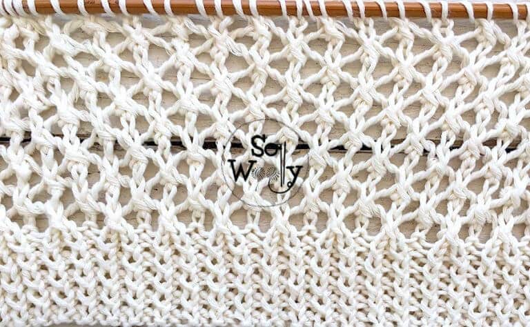 Cell stitch:A four-row repeat lace pattern for knitting tops