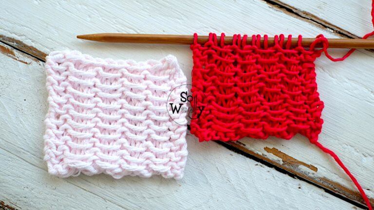 Horizontal stitch-A reversible 2 row repeat knitting pattern
