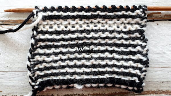 Two Color Slip-Stitch knitting pattern -no purling required