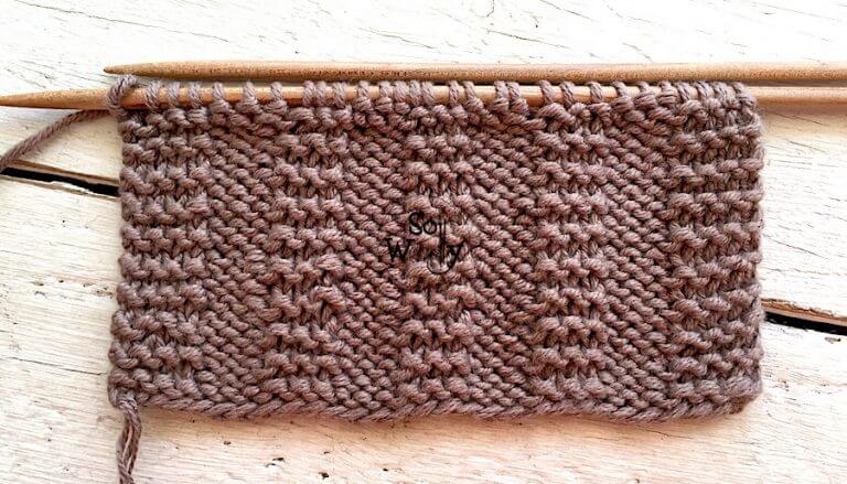 Garter stitch Rib: An easy two-row repeat knitting pattern