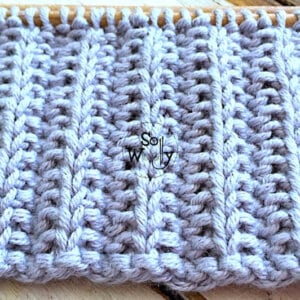 Garter stitch Rib: An easy two-row repeat knitting pattern