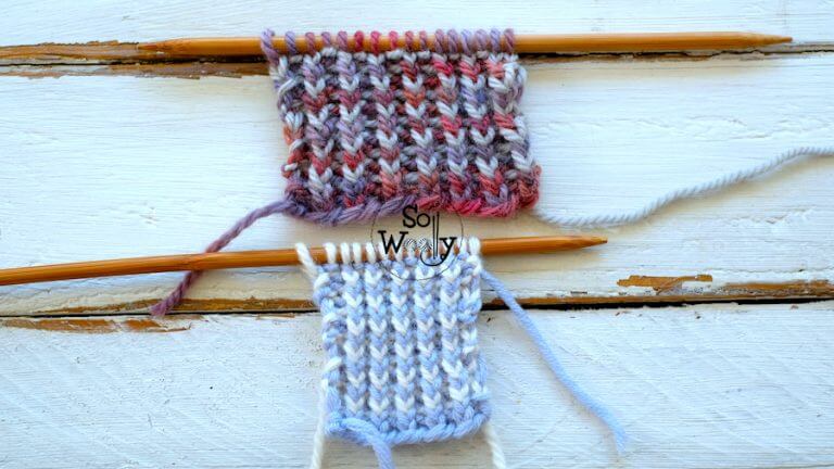 How to knit the Two-Color Reversible Ribbing stitch
