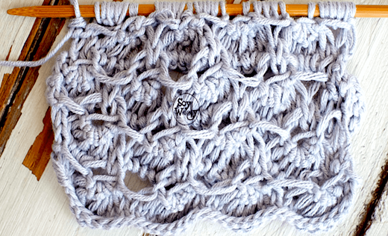 How to knit 3D Crocodile stitch pattern (volume and texture)