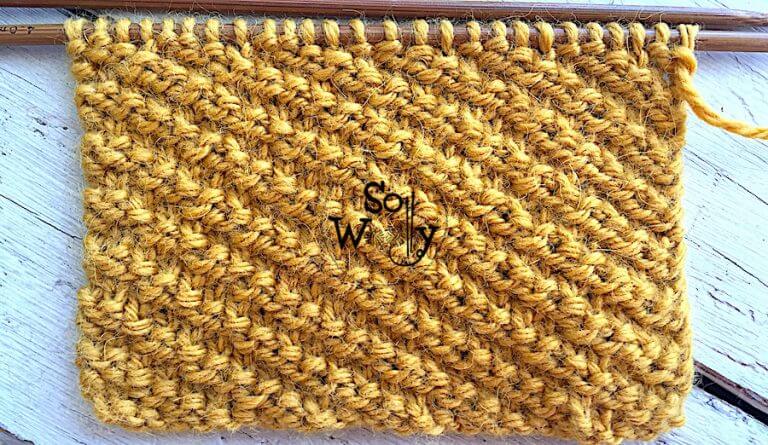 Super easy Diagonal knitting stitch pattern (for beginners)
