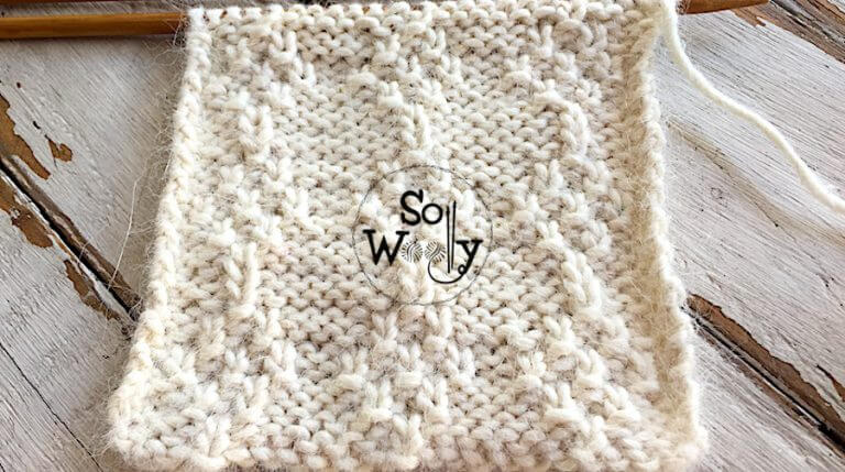 How to knit the Raised Diamonds stitch pattern - So Woolly