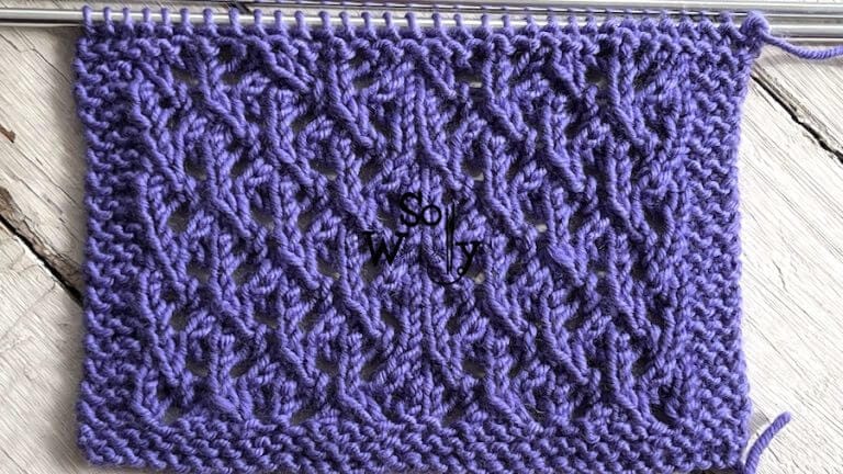How to knit the English Mesh Lace stitch pattern