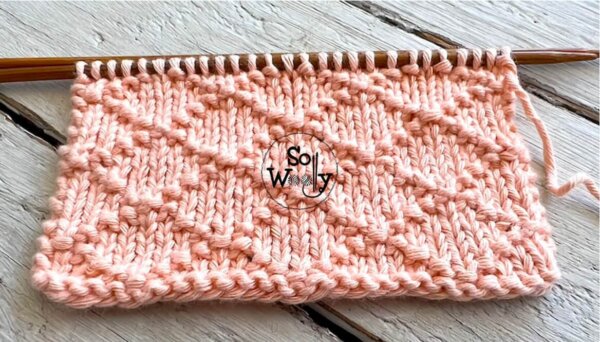 How to knit the Diamond Brocade stitch pattern