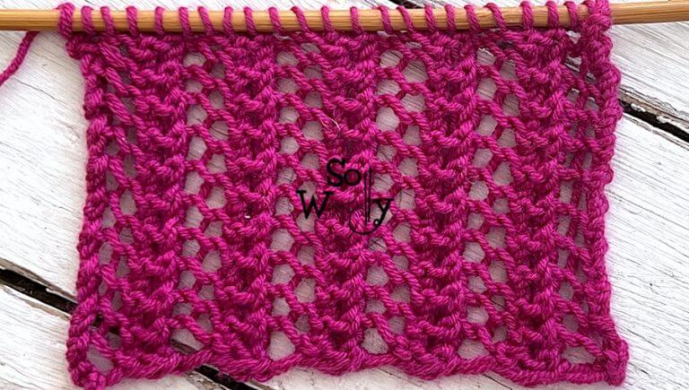 How to knit Easy Lace Stripes (one-row reversible pattern)