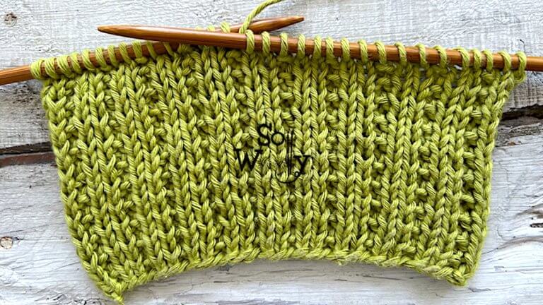 How to knit the Shadow stitch pattern (two rows only)!