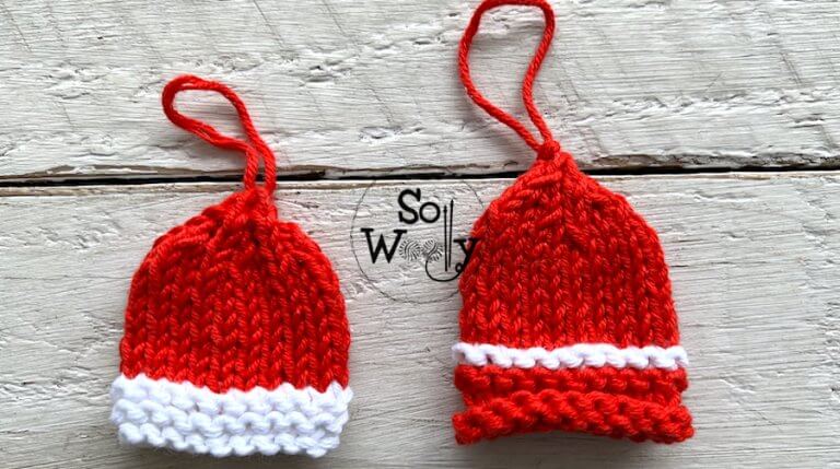 How to knit Easy Mini Hats (Christmas Decorations)