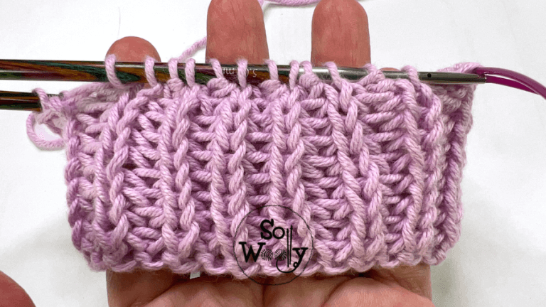 Shaker stitch knitting pattern (Half Fisherman’s Rib)