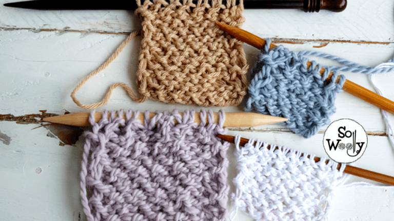 How to knit the Criss Cross stitch (two-row repeat pattern)