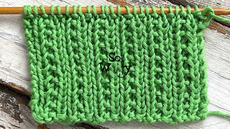 How to knit the Beaded Rib-2 rows, reversible, and lays flat