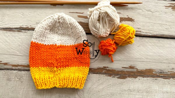 How to knit a Candy Corn Hat for the whole family