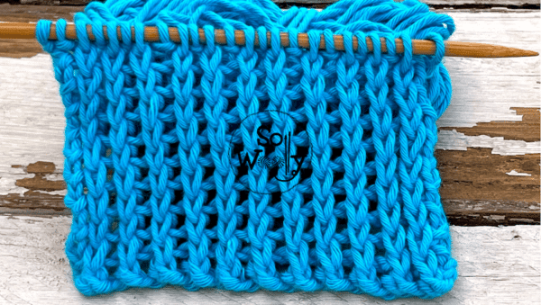 How to Knit a Pretty Lace Stitch (2 row repeat - super easy)