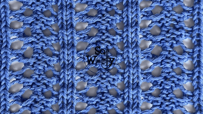 Lace Knitting Stitch for Tops (simple 4-row-repeat + video)