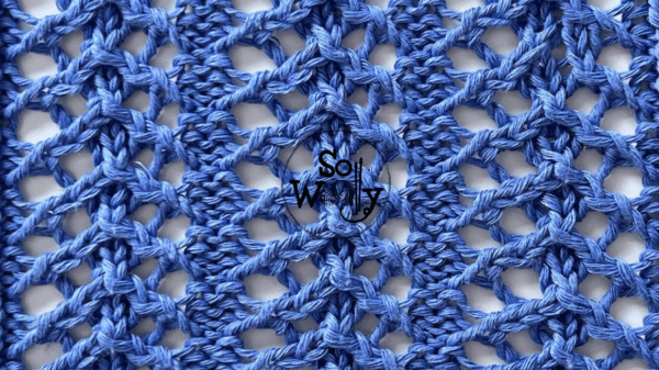 Lace Knitting Stitch for Tops (simple 4-row-repeat + video)