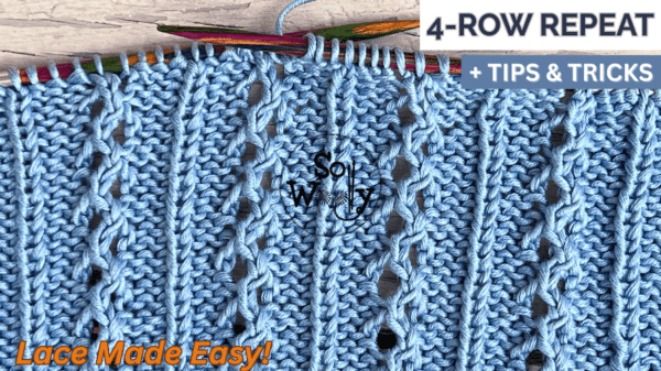 Easy 4 Row Repeat Lace | So Woolly