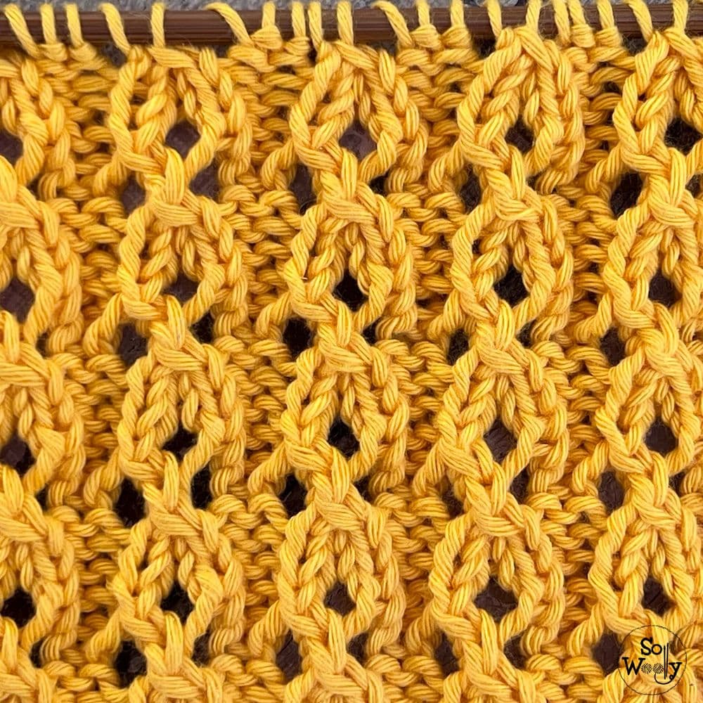 Lace Cable Knitting Stitch - Printable PDF Pattern