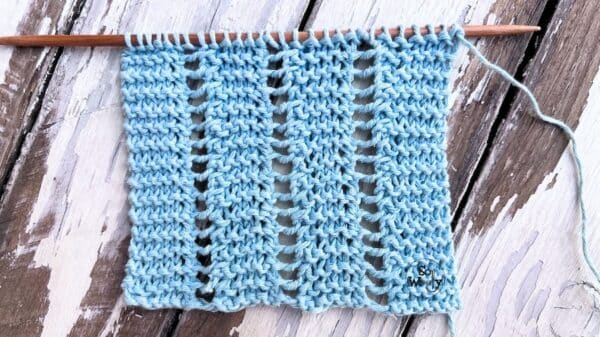 How to knit the Garter Lace Stitch: Easy 2-Row + Video